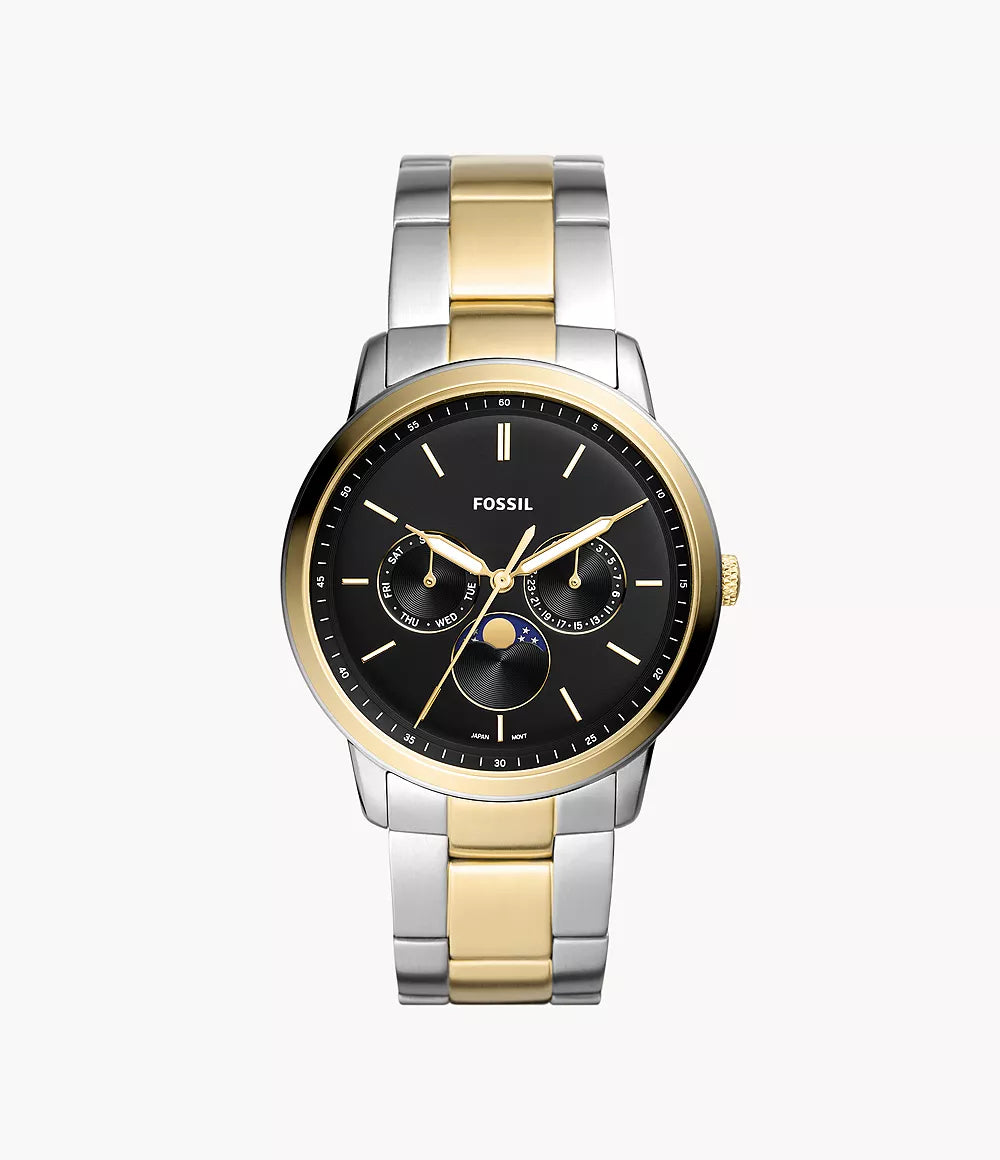 Fossil Neutra Moonphase Multifunction Two-Tone Stainless Steel Watch ...
